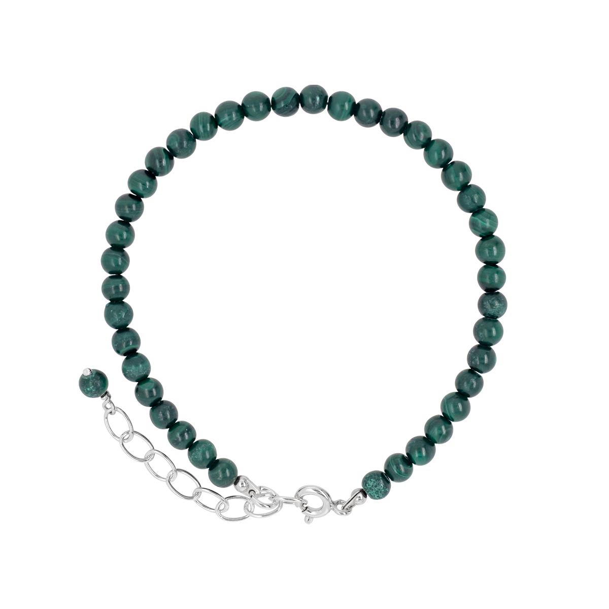 Malachit Armband mit Silber, 21,00